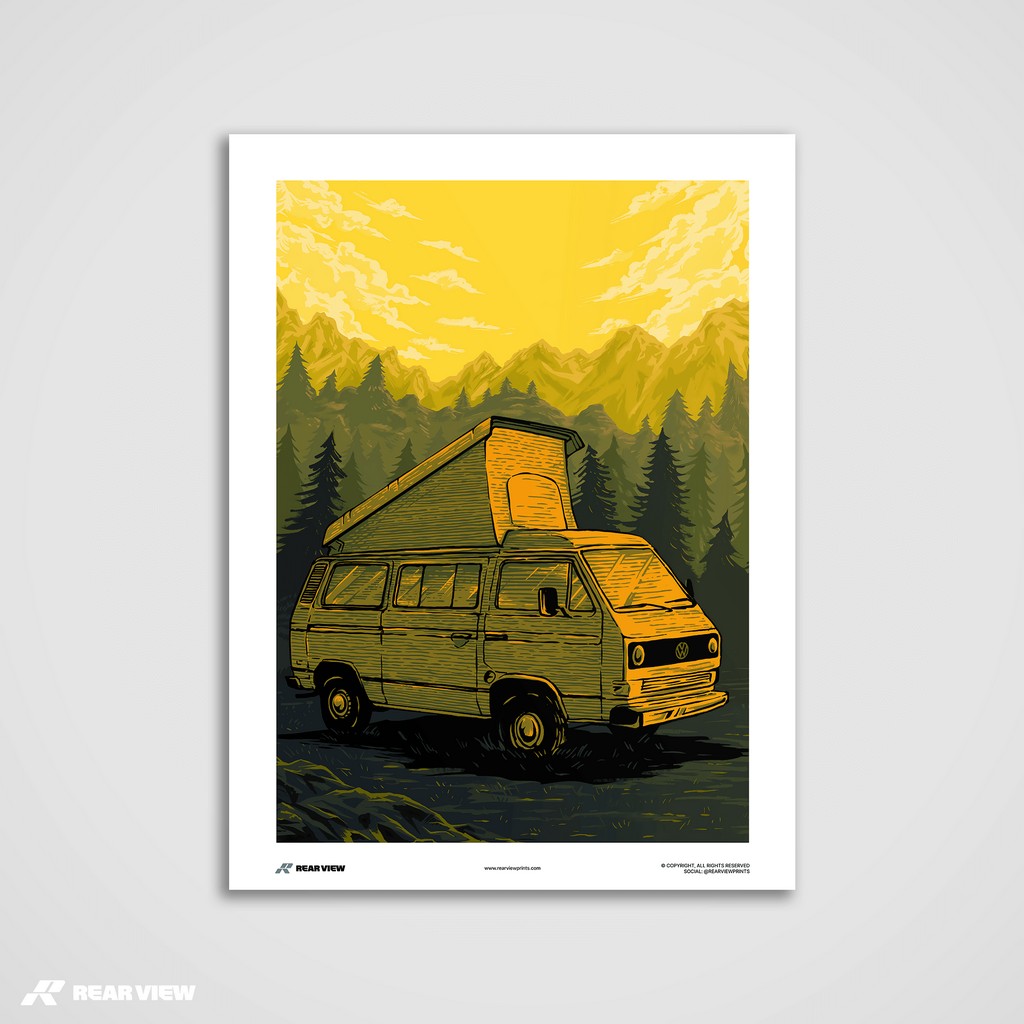 Volkswagen Van • Car Poster • Art Print • Rear View Prints
