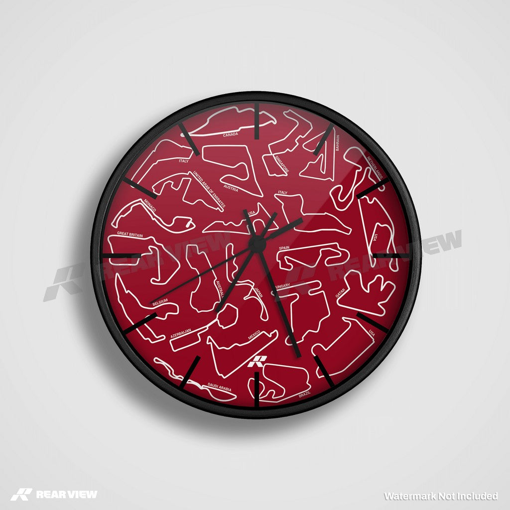 F1 Race Track - Red Clock