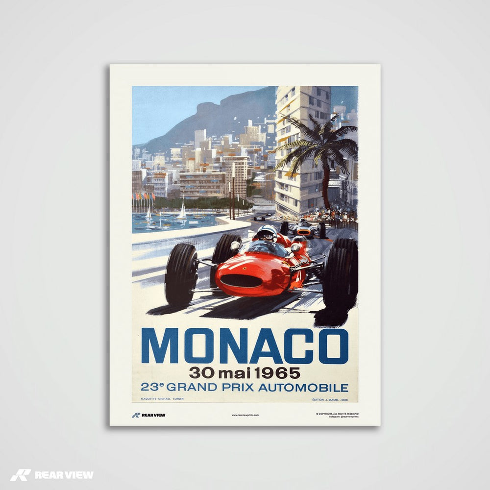 Vintage Monaco Grand Prix 1965 • Racing Art Poster • Rear View Prints