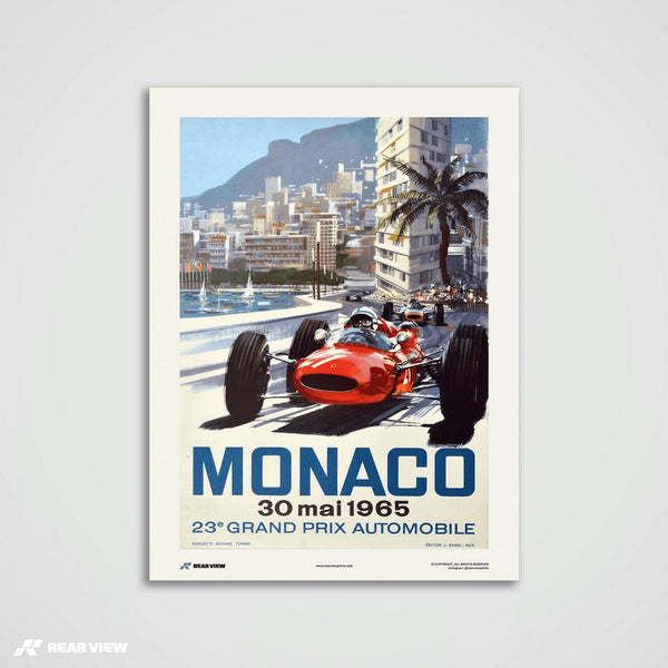 Vintage Monaco Grand Prix 1965 • Racing Art Poster • Rear View Prints
