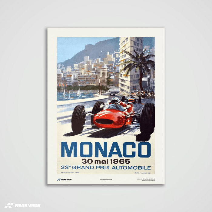 Vintage Monaco Grand Prix 1965 • Racing Art Poster • Rear View Prints