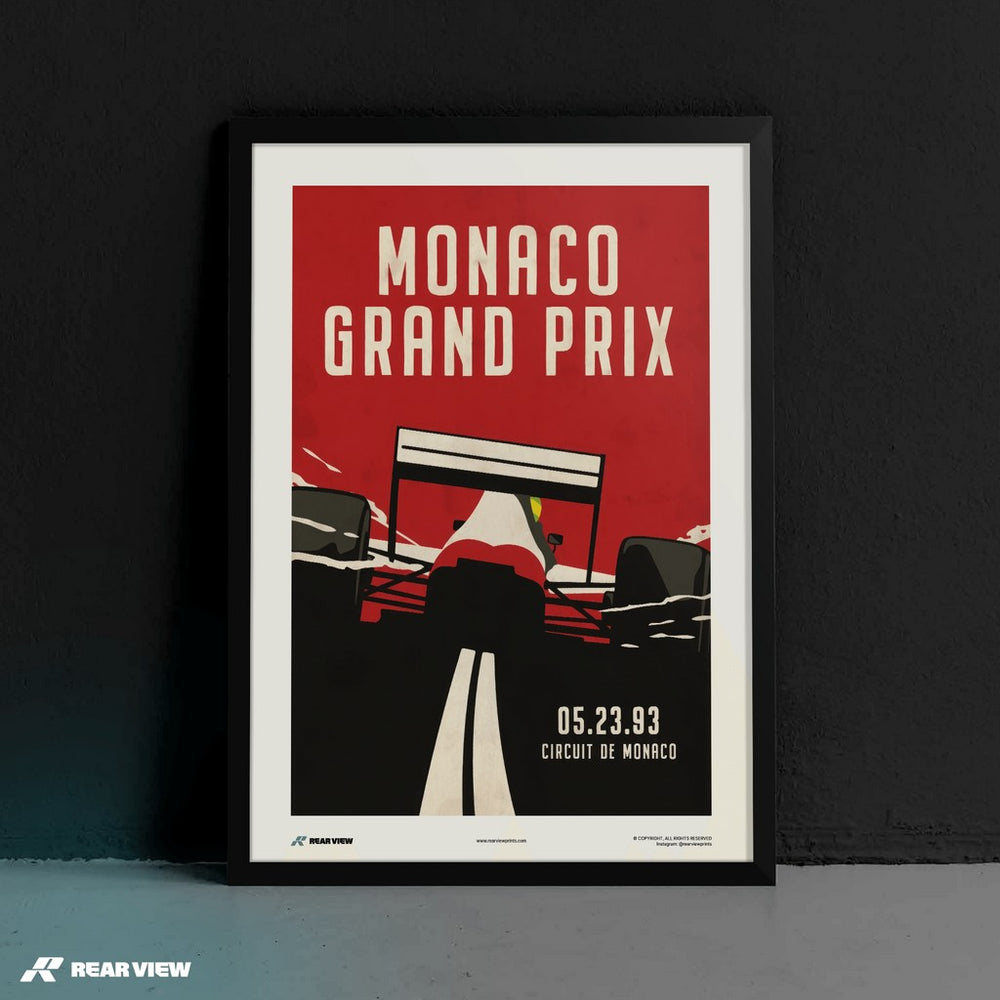 Vintage Monaco Grand Prix 1993 • Racing Art Poster • Rear View Prints