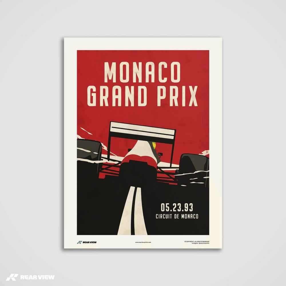 Vintage Monaco Grand Prix 1993 • Racing Art Poster • Rear View Prints