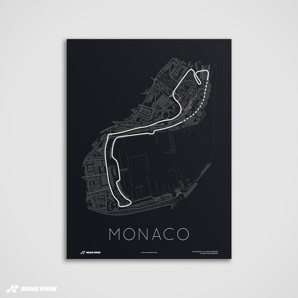 Circuit De Monaco Race F1 Track Art, Posters & Prints • Rear View Prints
