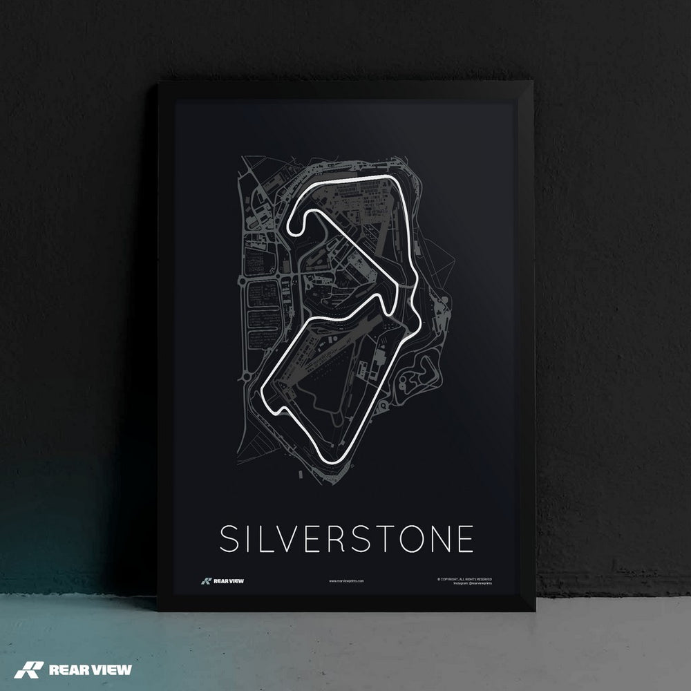 The Silverstone Circuit F1 Track Art Posters & Prints • Rear View Prints