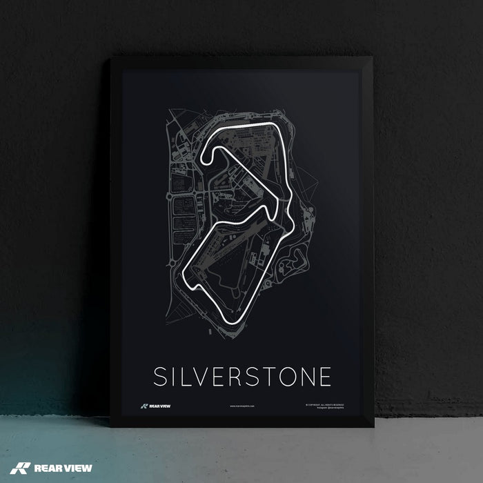 The Silverstone Circuit F1 Track Art Posters & Prints • Rear View Prints