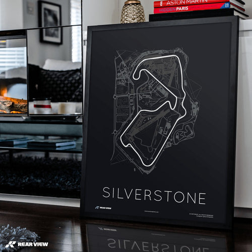 The Silverstone Circuit F1 Track Art Posters & Prints • Rear View Prints