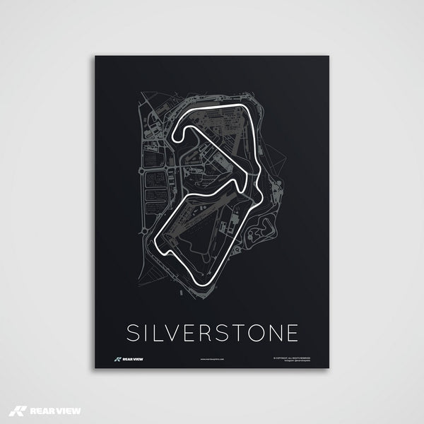 The Silverstone Circuit F1 Track Art Posters & Prints • Rear View Prints