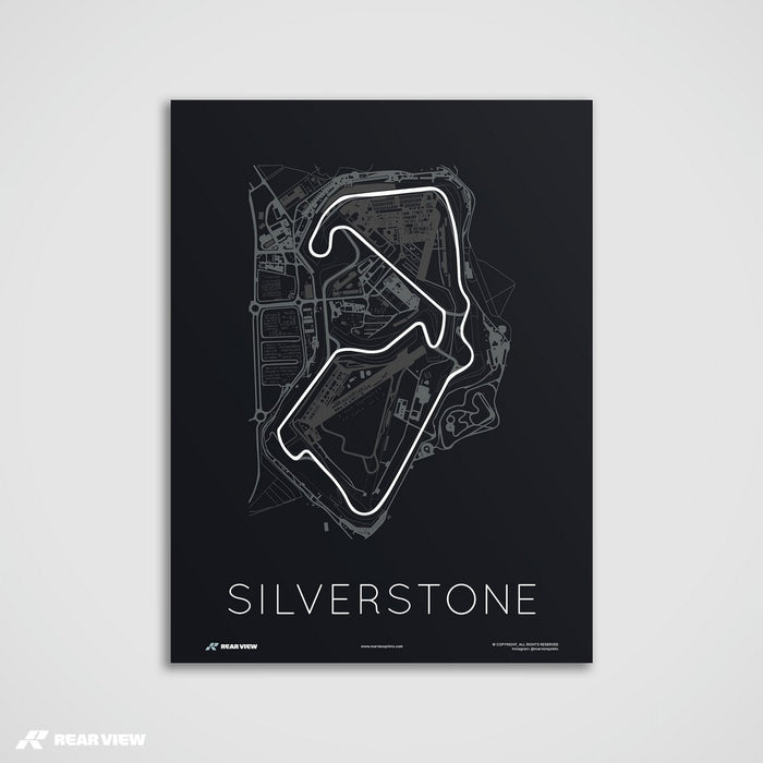 The Silverstone Circuit F1 Track Art Posters & Prints • Rear View Prints