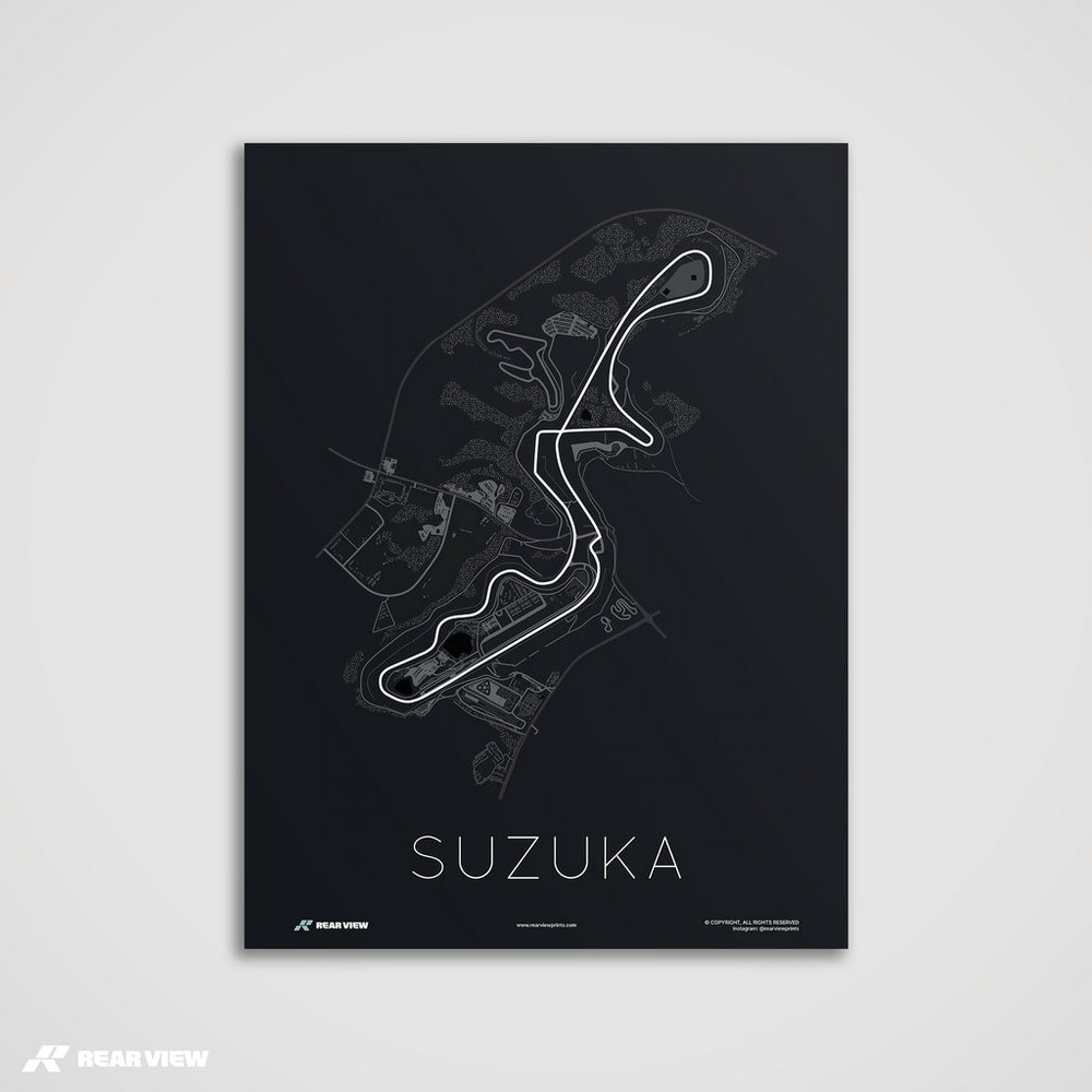 Suzuka Circuit F1 Track Art Posters & Prints • Rear View Prints