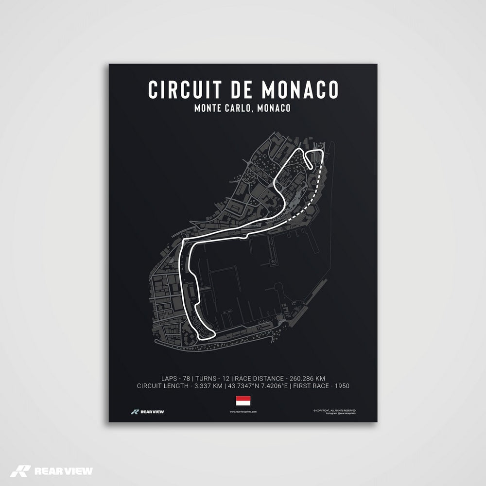 Monaco Race Track • F1 Poster • Art Print • Rear View Prints